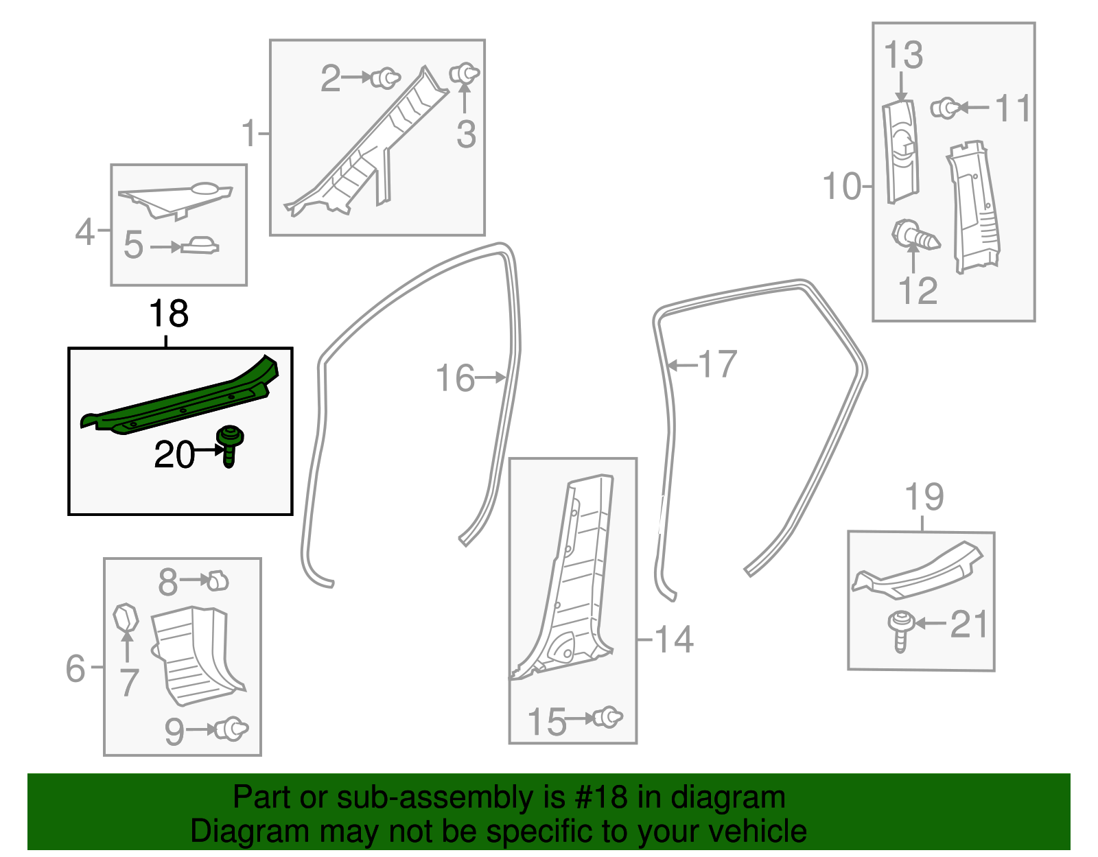 2013-2015 Toyota Venza Scuff Plate 67914-0T012-C0 | Toyota Parts Center