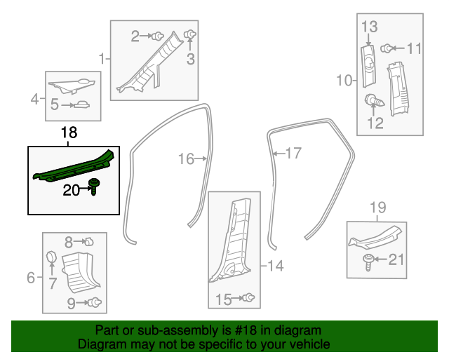 2013-2015 Toyota Venza Scuff Plate 67914-0T012-C0 | Toyota Parts Center