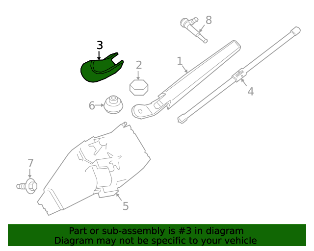 61627366061 - 2016-2022 BMW Wiper Arm Cover (61-62-7-366-061) | BMW of ...