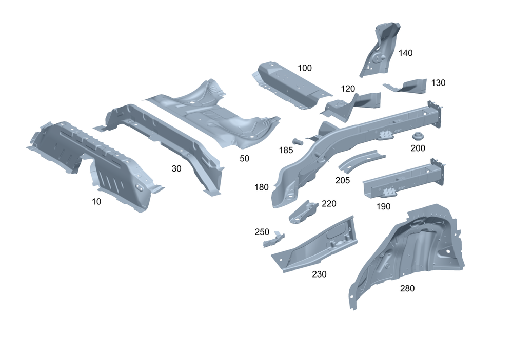 1954-2025 Mercedes-Benz Longitudinal Member 177-610-86-01 | MB OEM Parts
