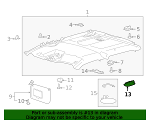 ML3Z-13776-AC - Reading Lmp Assembly - 2021-2025 Ford | Lasco Auto Parts