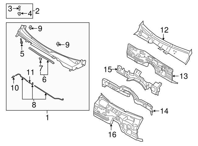 86157-2H100 - Cowl Grille Clip 2015-2023 Kia | Kia.Parts Store
