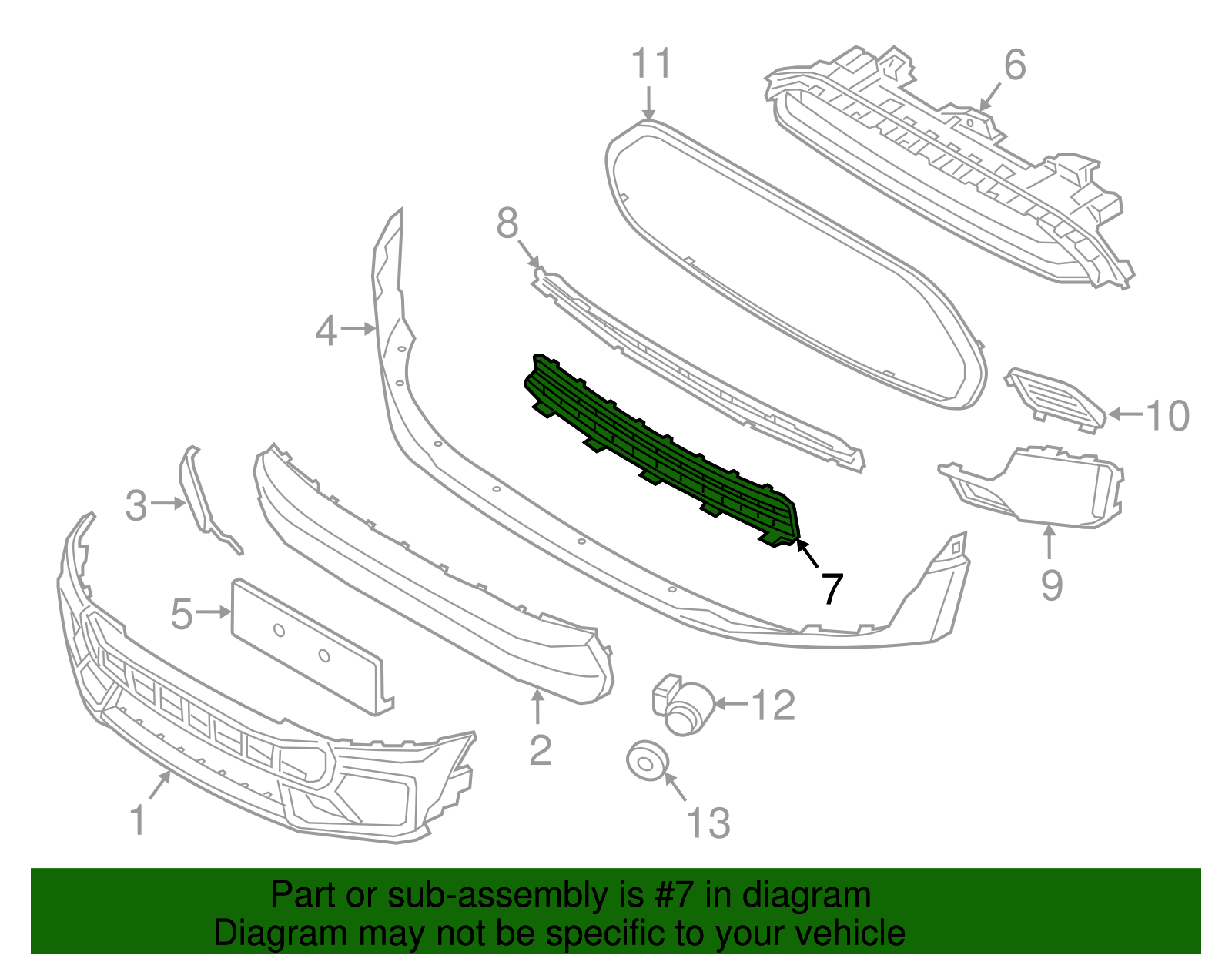 2016-2019 Mini Cooper Clubman Lower Grille 51-11-7-376-370 | Mini Parts ...