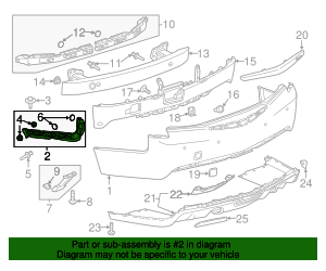 2013-2018 Cadillac ATS Rear Passenger Side Bumper Fascia Guide 84267636 ...