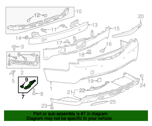 20965765 - Rear Bumper Lower Fascia Bracket 2013-2019 Cadillac ATS ...