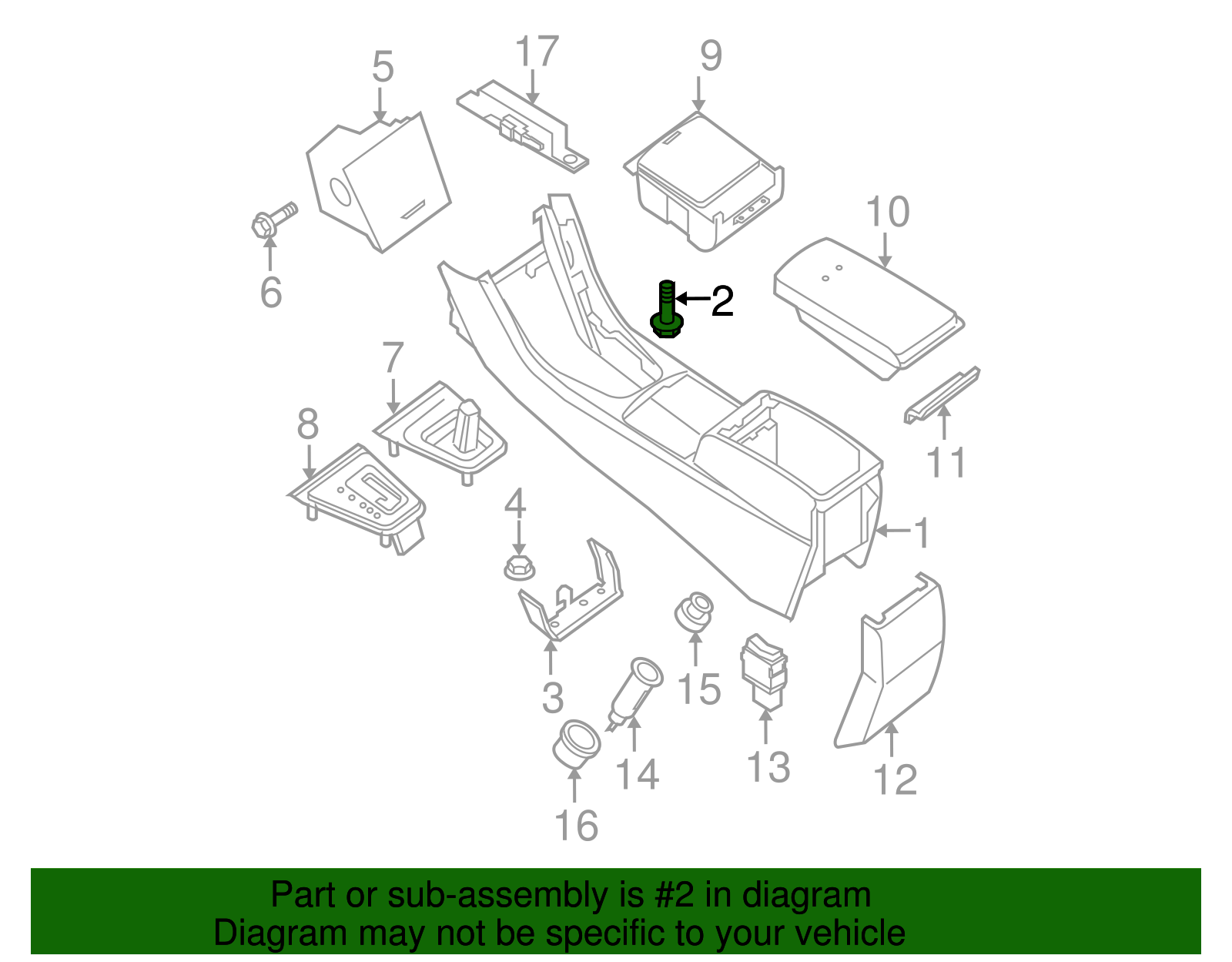 2007-2009 Nissan Altima Center Console Screw 01461-00871 | Ziegler ...