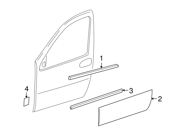 1997-2008 GM Driver Side Front Door Window Belt Outer Reveal Molding ...