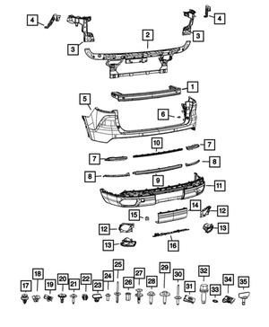 2022-2025 Jeep Grand Cherokee Rear Fascia Support 68408211AC | Mopar eStore