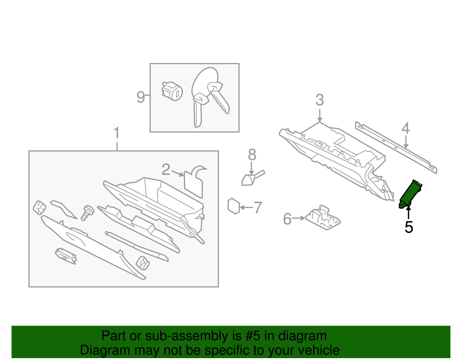 2011-2018 Subaru Glove Box Support 66253FG020 | Subaru Parts Store