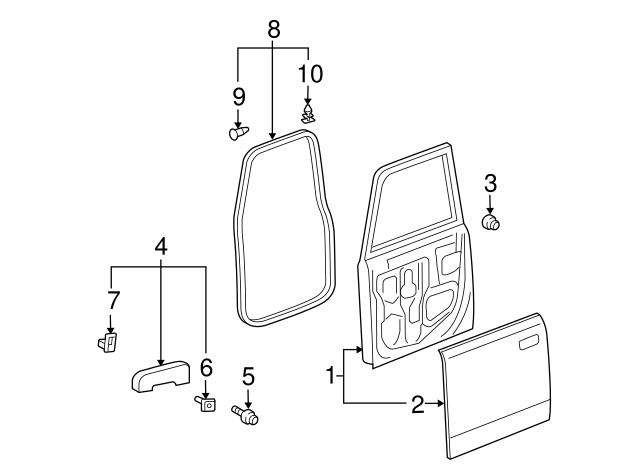 1995-2006 Toyota Door Weather-Strip Clip 67869-32020 | Toyota Parts Center