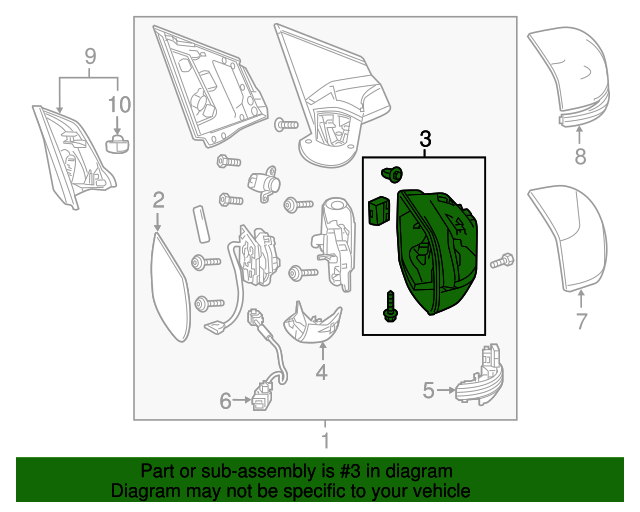 76205-T0A-A02 - Housing Set R - 2012-2016 Honda CR-V | Genuine Honda Parts