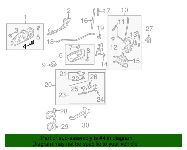 72123-SR0-003 - Ring Handle (Outer) - 1993-2014 Honda | Genuine Honda Parts