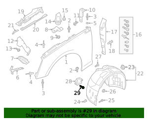 WHT-003-841 - Fender Liner Retainer Screw 2011-2023 Audi | Euro Parts 4 ...