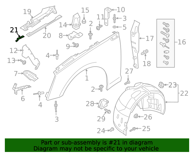 8W6-823-746 - Fender Ledge Cover 2018-2023 Audi | Audi OEM Parts