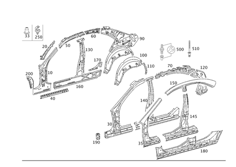Side Panels for 2005 Mercedes-Benz C55 AMG | OEM Vehicle Parts