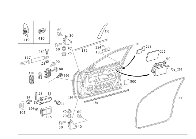 220-720-12-78 - Sealing Frame 2000-2006 Mercedes-Benz | Mercedes-Benz ...