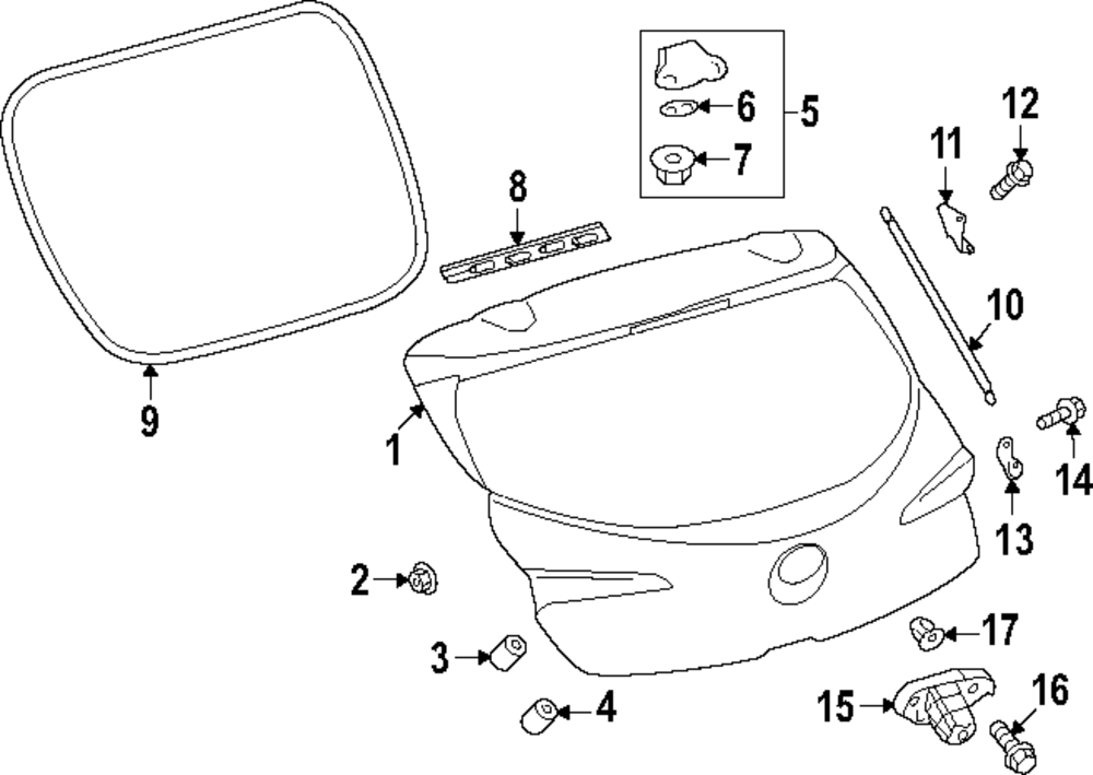 2019-2025 Toyota Lift-Gate 67005-12F60 | Toyota Parts Center