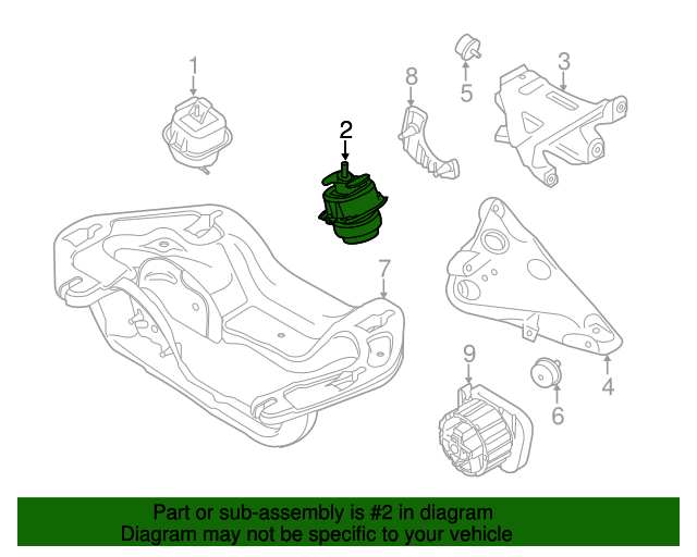 22116853103 - 2014-2018 BMW X5 Engine Support (22-11-6-853-103) | BMW ...