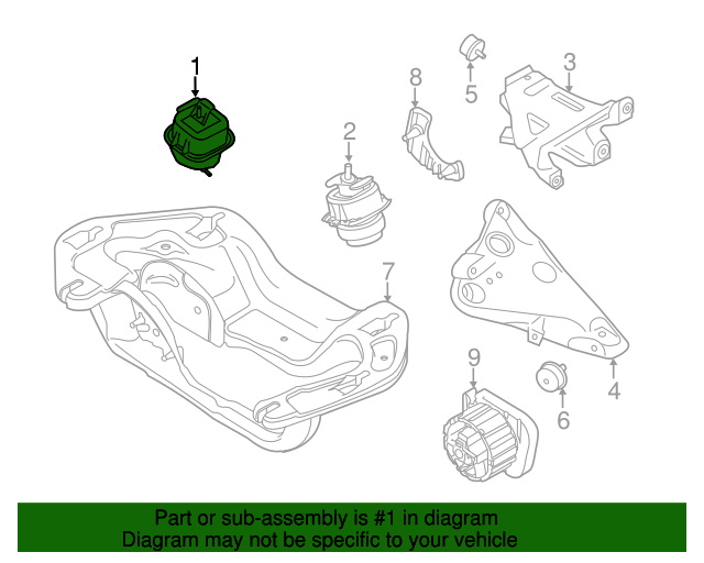 22116853104 - 2014-2018 BMW X5 Engine Support (22-11-6-853-104) | BMW ...