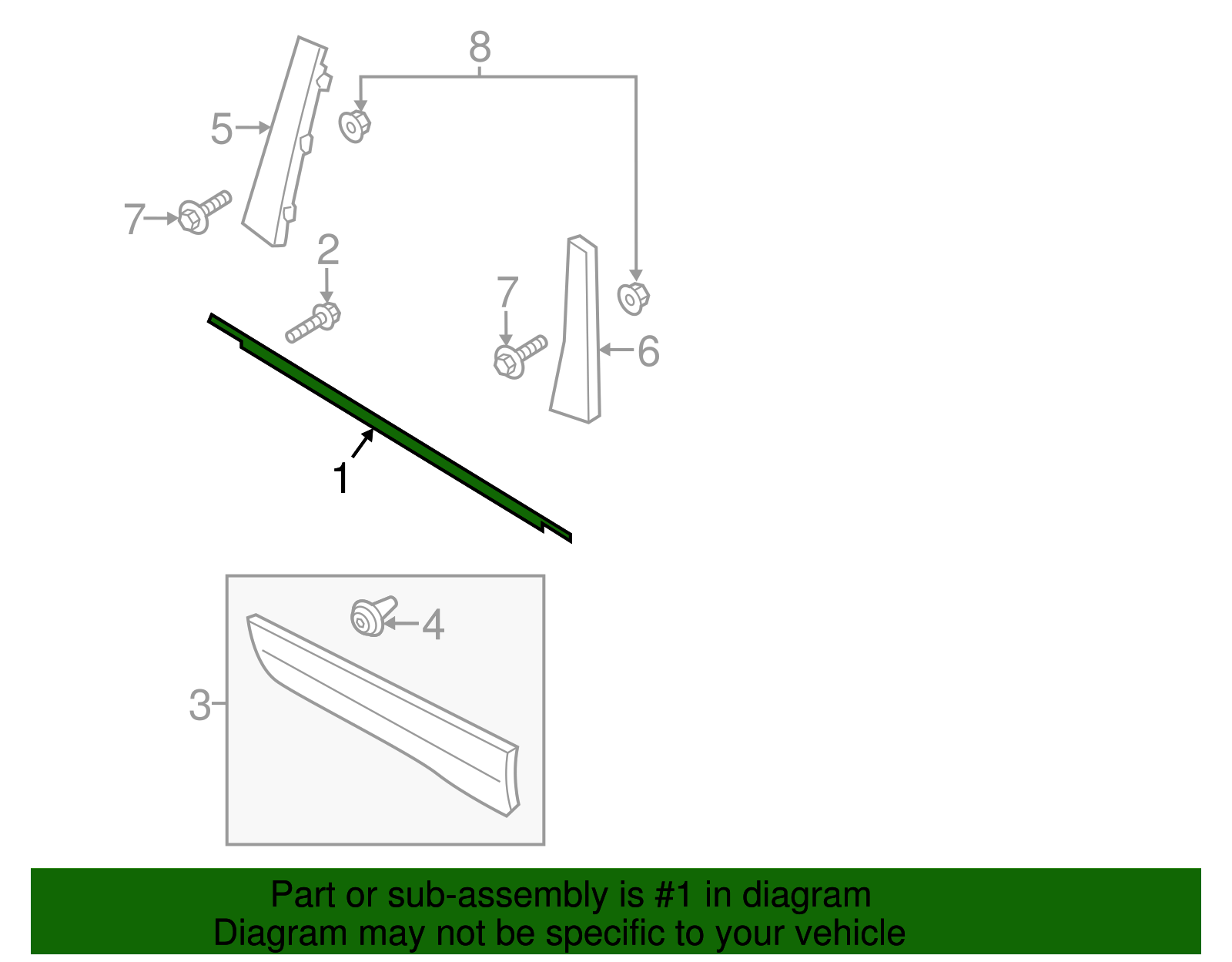 2013-2019 Ford Escape Belt Molding cj5z7825861l | TascaParts.com