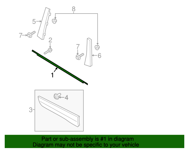 2013-2019 Ford Escape Belt Molding CJ5Z-7825861-L | TascaParts.com