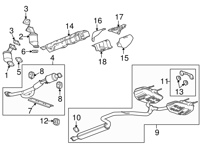19418933 - 3-Way Catalytic Converter with Shield, Flange, and Studs ...