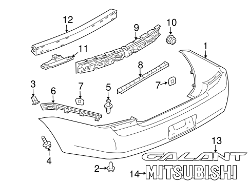 Bumper & Components - Rear for 2011 Mitsubishi Galant | Mitsubishi ...