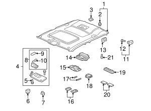 90662-S9V-A01 - Fastener Roof Lining - 2006-2014 Honda Ridgeline ...