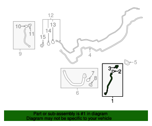 2016-2022 Volvo A/C Refrigerant Discharge Hose 32226282 ...