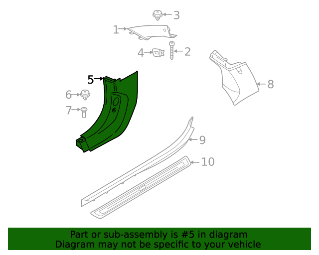 51-43-9-472-821 - Lateral trim panel front left 2021-2024 BMW ...