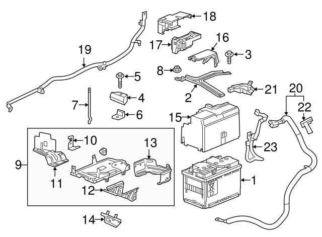 2016-2020 Chevrolet Malibu Auxiliary Battery Positive Cable 84085839 GM ...