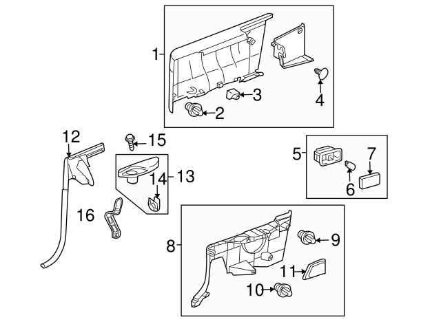 90080-16102 - Interior Quarter Panel Cup Holder Bolt - 2000-2008 Toyota ...