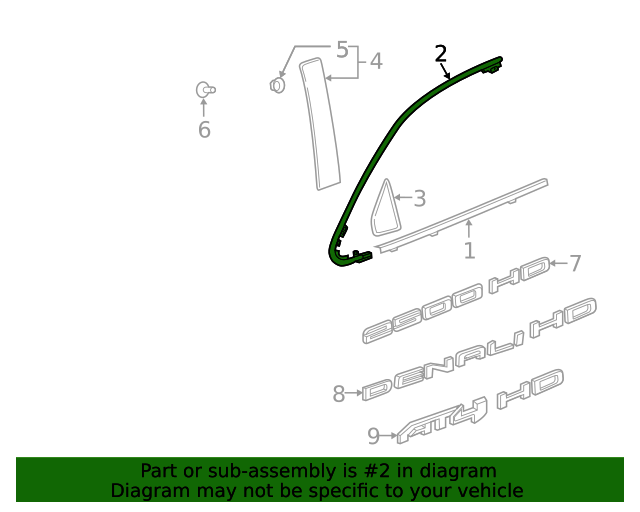 2020-2022 GMC Upper Molding 84938761 | GMPartsDirect.com