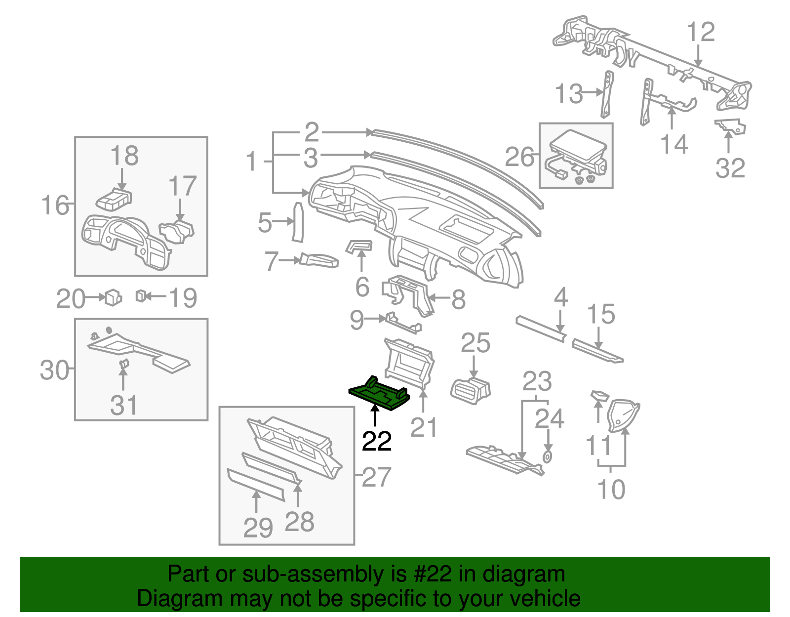 77252-S2A-902ZG - 2008-2009 Honda S2000 - Lid Radio *NH721L* (Carbon ...