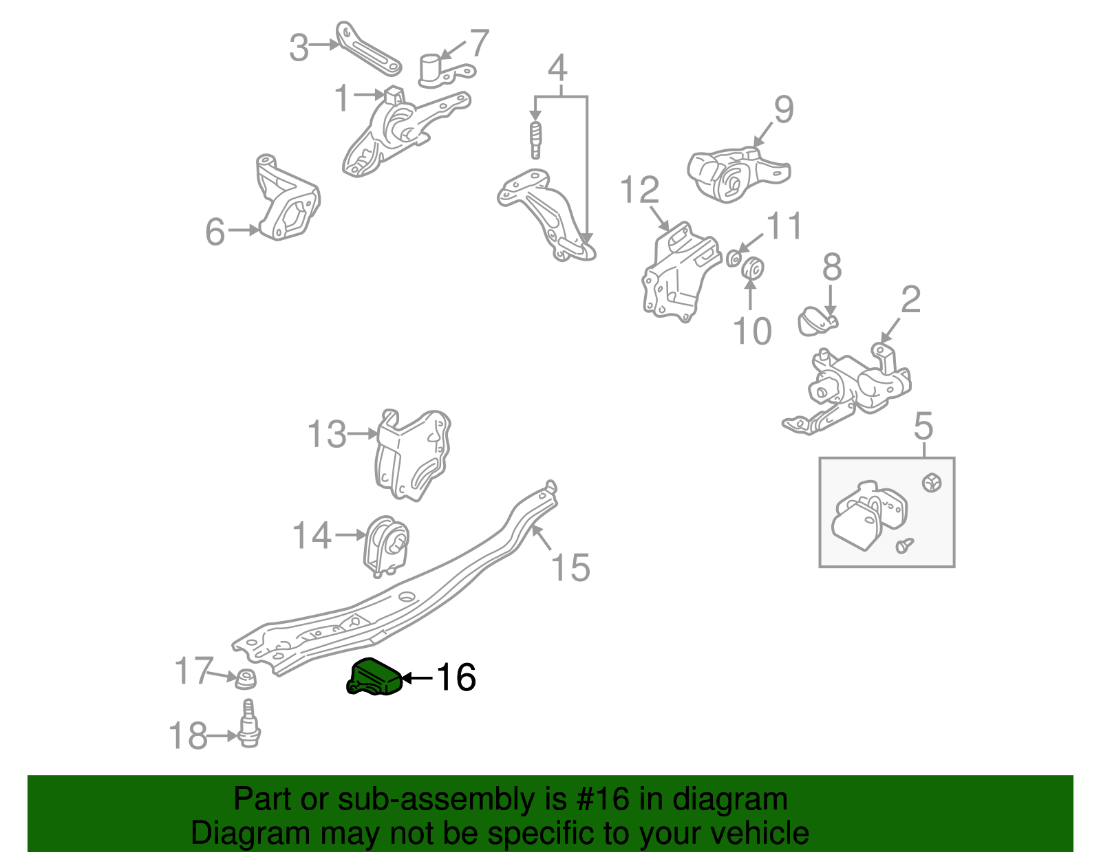 B25D-39-970A - Engine Cross-Member Damper 1999-2001 Mazda Protege ...