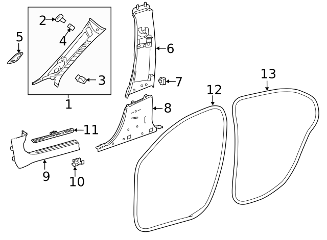 2019-2021 Mercedes-Benz Windshield Pillar Trim Upper Clip 099-991-05-70 ...