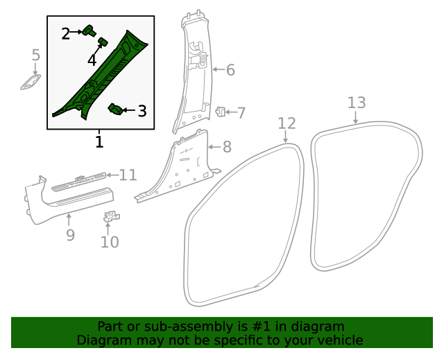 2019-2020 Mercedes-Benz Body A-Pillar Trim Panel 177-690-65-03-7Q03 ...