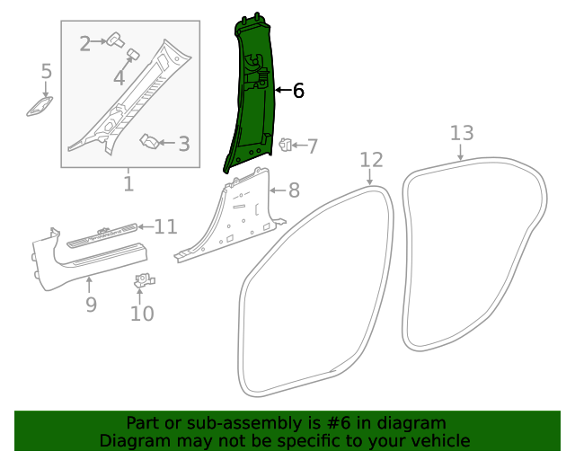 2019-2022 Mercedes-Benz Upper Center Pillar Trim 177-690-86-02-9051 ...
