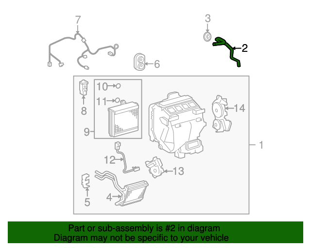 2008-2016 Toyota Highlander Drain Hose 88539-0E010 | Toyota Parts Center
