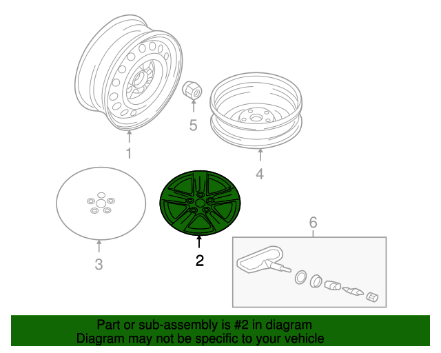 2016-2017 Mitsubishi Lancer Wheel, Alloy 4250D611 | Mitsubishi Parts ...