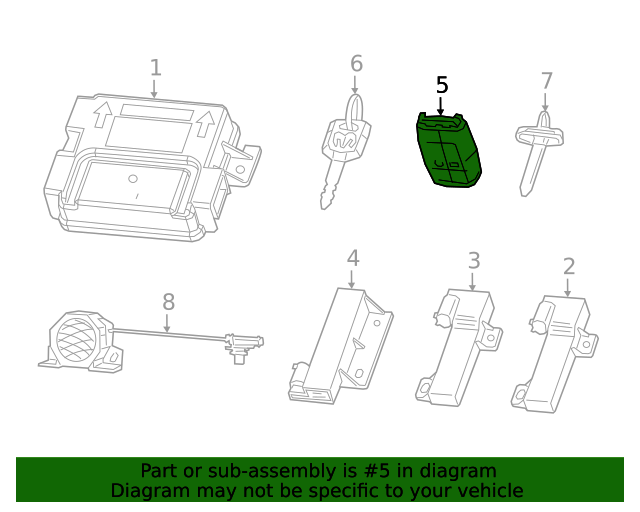 2019-2024 Ram Keyless Entry Transmitter 68575429AA | Mopar Parts Canada
