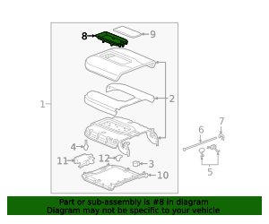 2019-2023 GM Black Front Floor Console Armrest Stowage Tray 84164813 GM ...