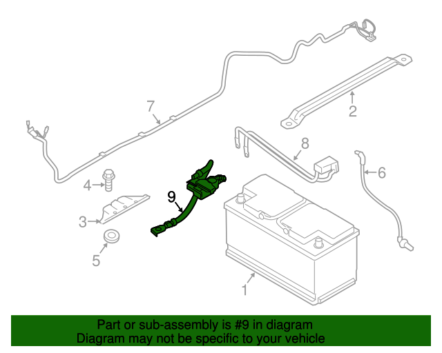 61219117877 - 2012-2021 BMW Battery Cable Negative Ibs 611030 (61-21-9 ...