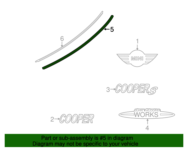 2007-2013 Mini Cooper Molding 51-31-2-754-852 | Mini Parts Direct