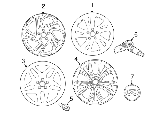 D0300-5DM3D (d03005dm3d) - 2017-2019 Infiniti QX30 Wheel, Alloy ...