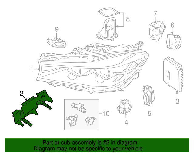 63117440355 - 2016-2019 BMW Headlamp Retainer (63-11-7-440-355) | BMW ...