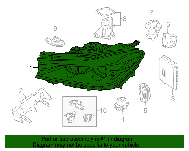 63117408706 - 2016-2019 BMW Composite Headlamp (63-11-7-408-706) | BMW ...