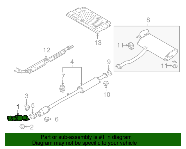 2014-2015 Hyundai Tucson Front Muffler 28610-2S950 | OEM Parts Online