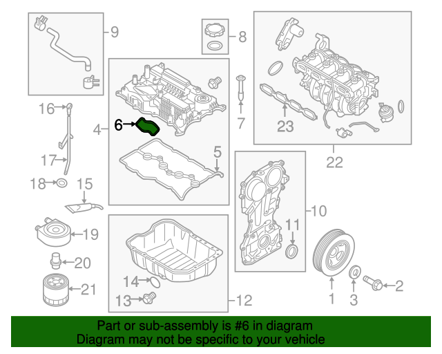 Genuine Valve Cover Seal for 2015-2020 Hyundai | Part# 22442-2GGB0 ...