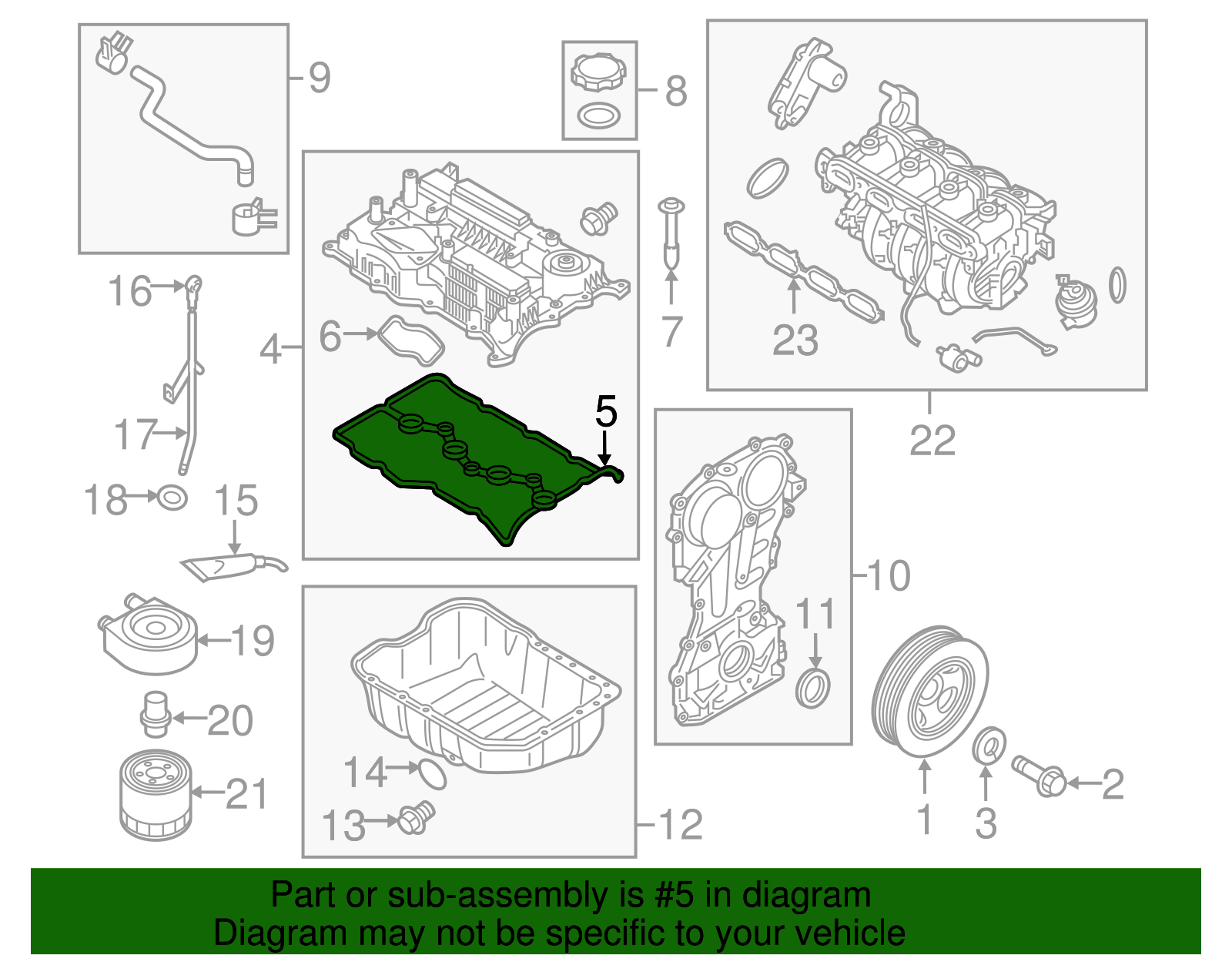 2015-2020 Hyundai Valve Cover Gasket 22441-2GGB0 | OEM Parts Online